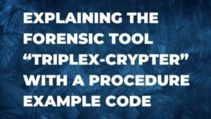 Explaining the Forensic Tool Triplex-Crypter with a Procedure Example Code